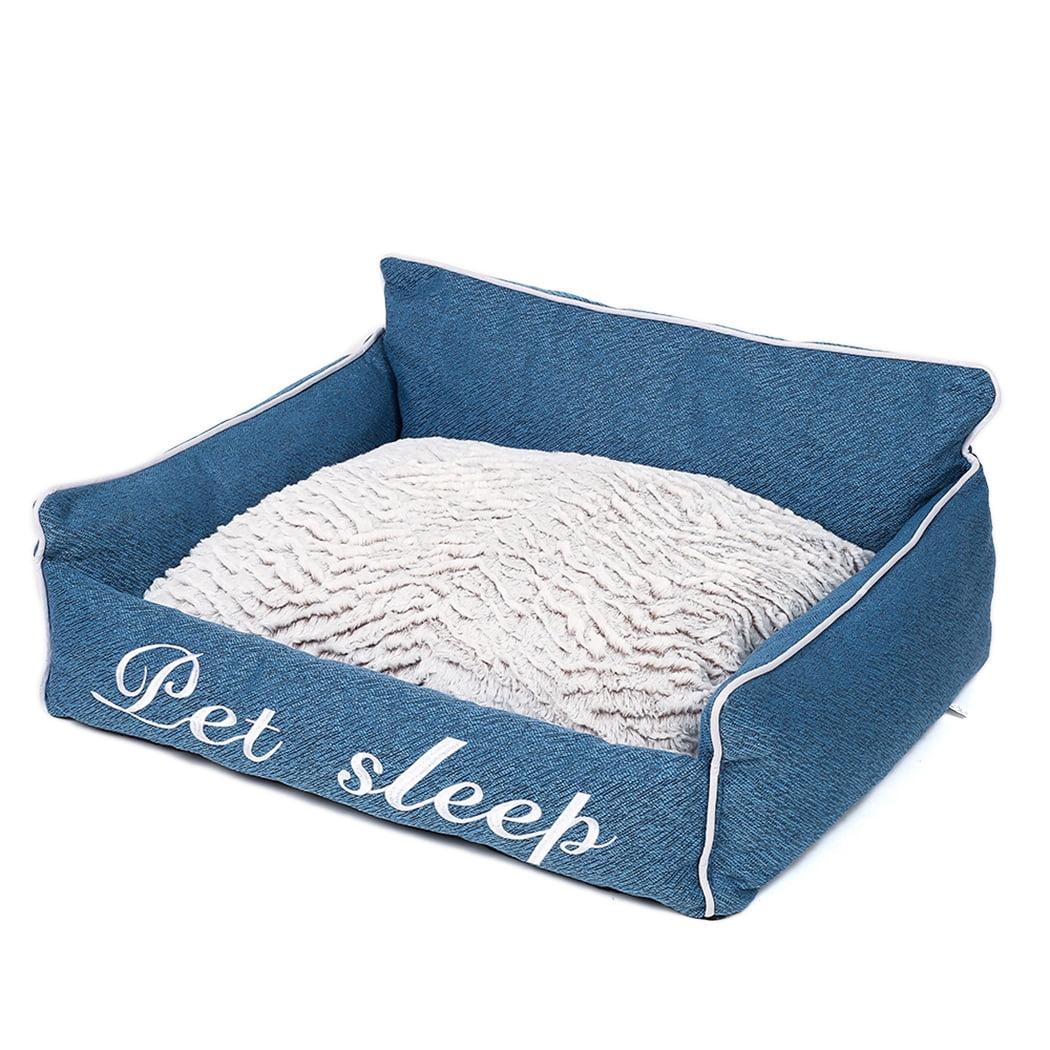 Canapé-lit pour chien Lit de chiot rectangle amovible Lit de couchage ...