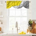 Abstract Beach Tie Up Valances Curtain, Aesthetic Grey to Yellow ...
