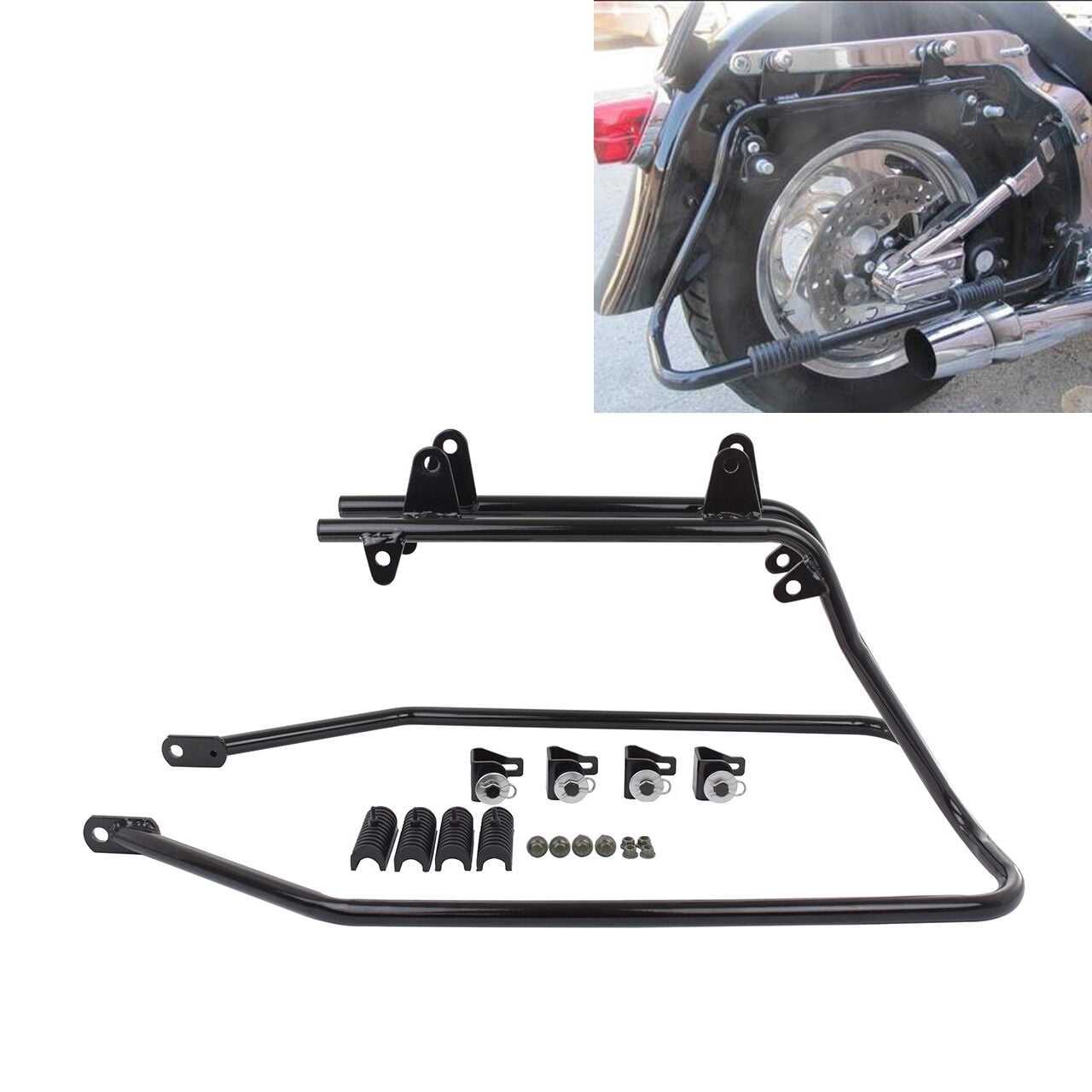 Kojem Black Conversion Bracket Kit Saddlebag Support For 1984-2013 ...