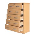 Better Home Products Cindy 5 Drawer Chest, Beech (Maple) Wooden Dresser ...