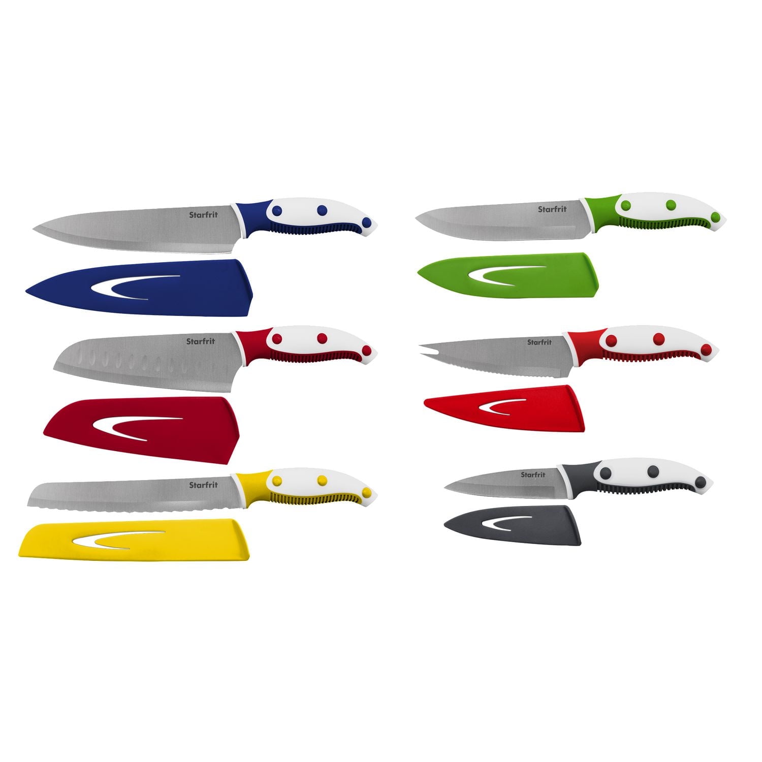 Click here for Starfrit - Set Of 6 Kitchen Knives With Protector... prices