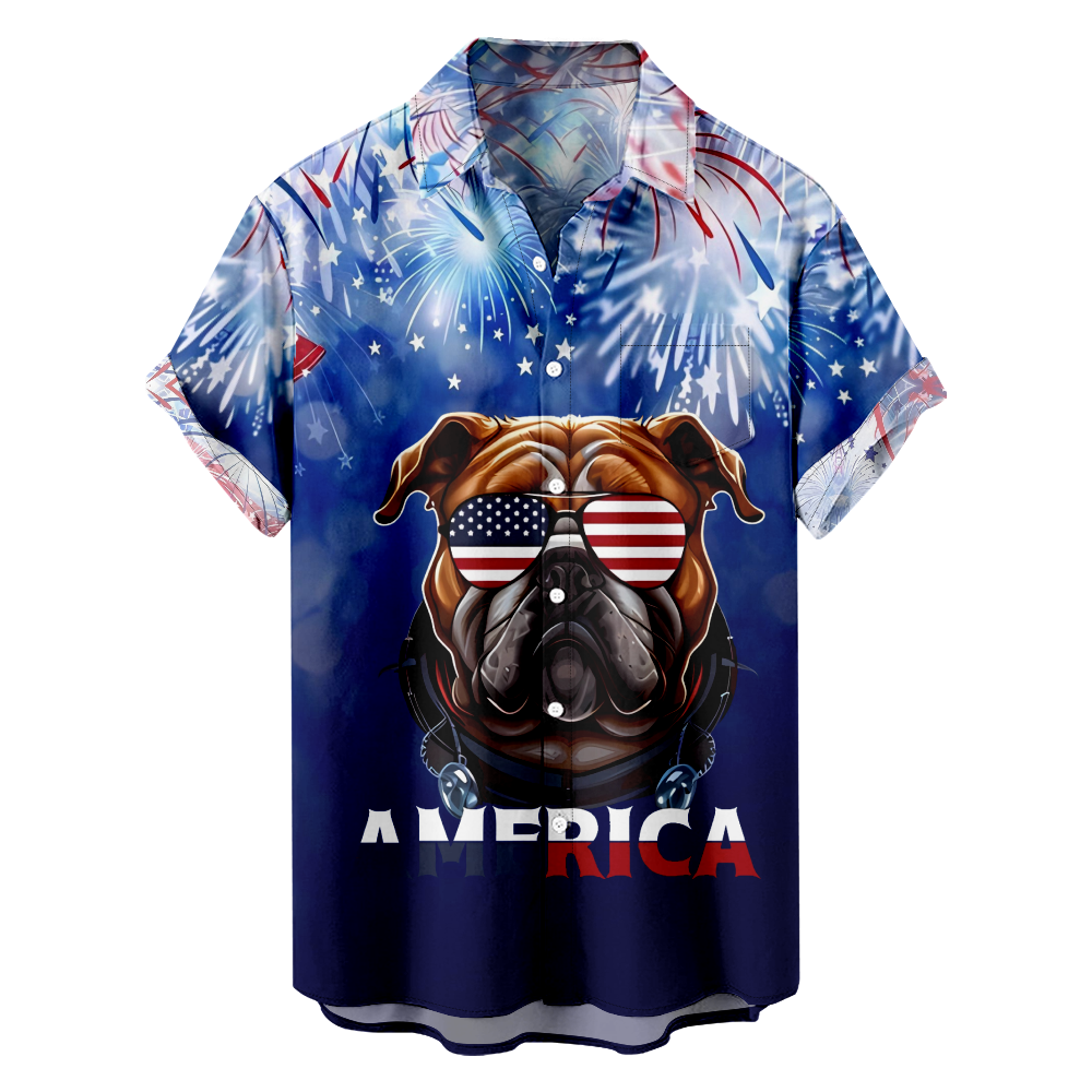 Fourth Of July Hawaiian Shirt For Men Independence Day American Flag