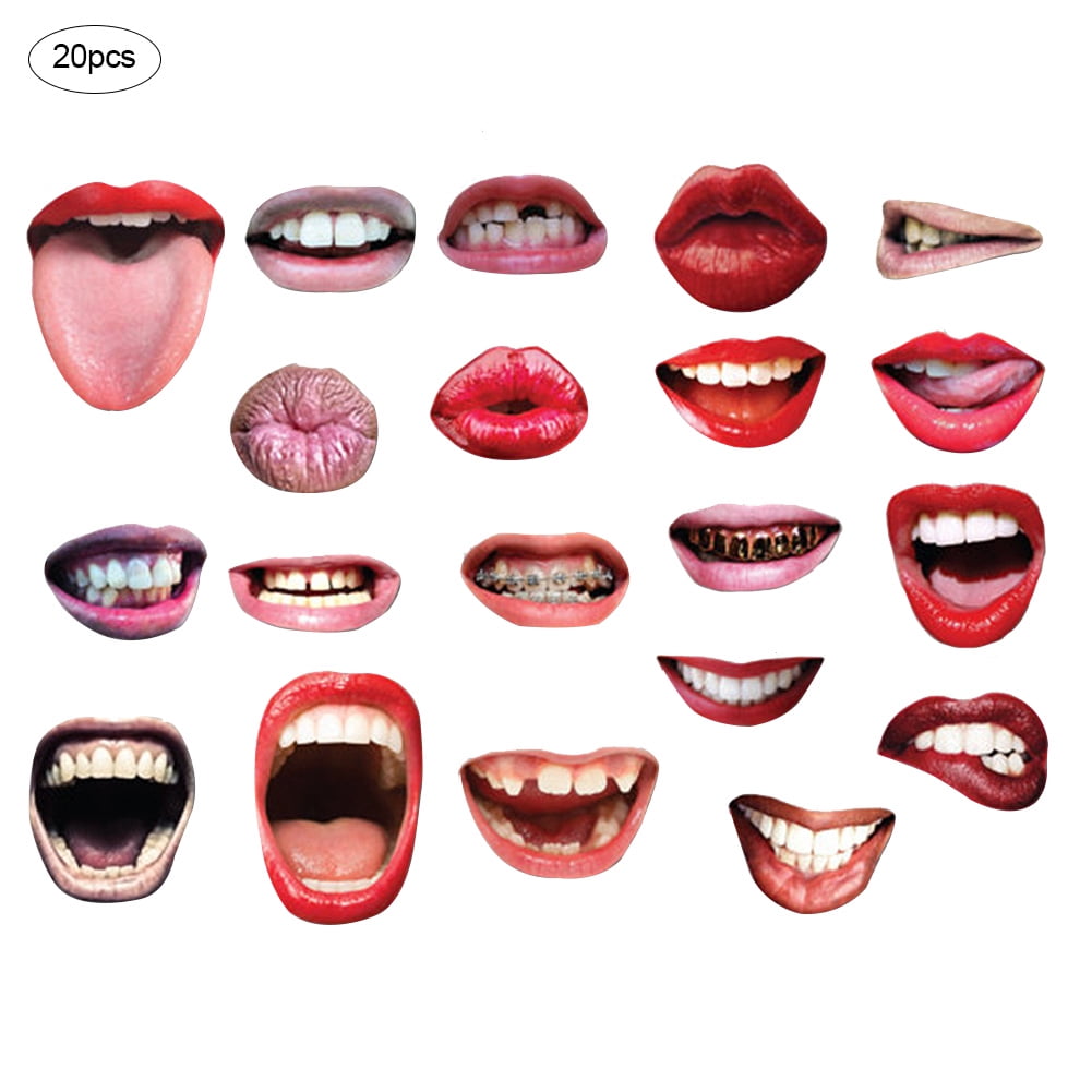 20PCS Colorful Lips Photo Props Lip Gloss Show Single Queen Party ...