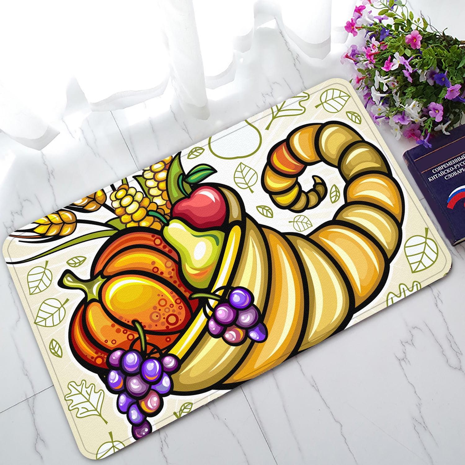 YKCG Thanksgiving Theme Harvest Cornucopia Doormat Indoor/Outdoor ...