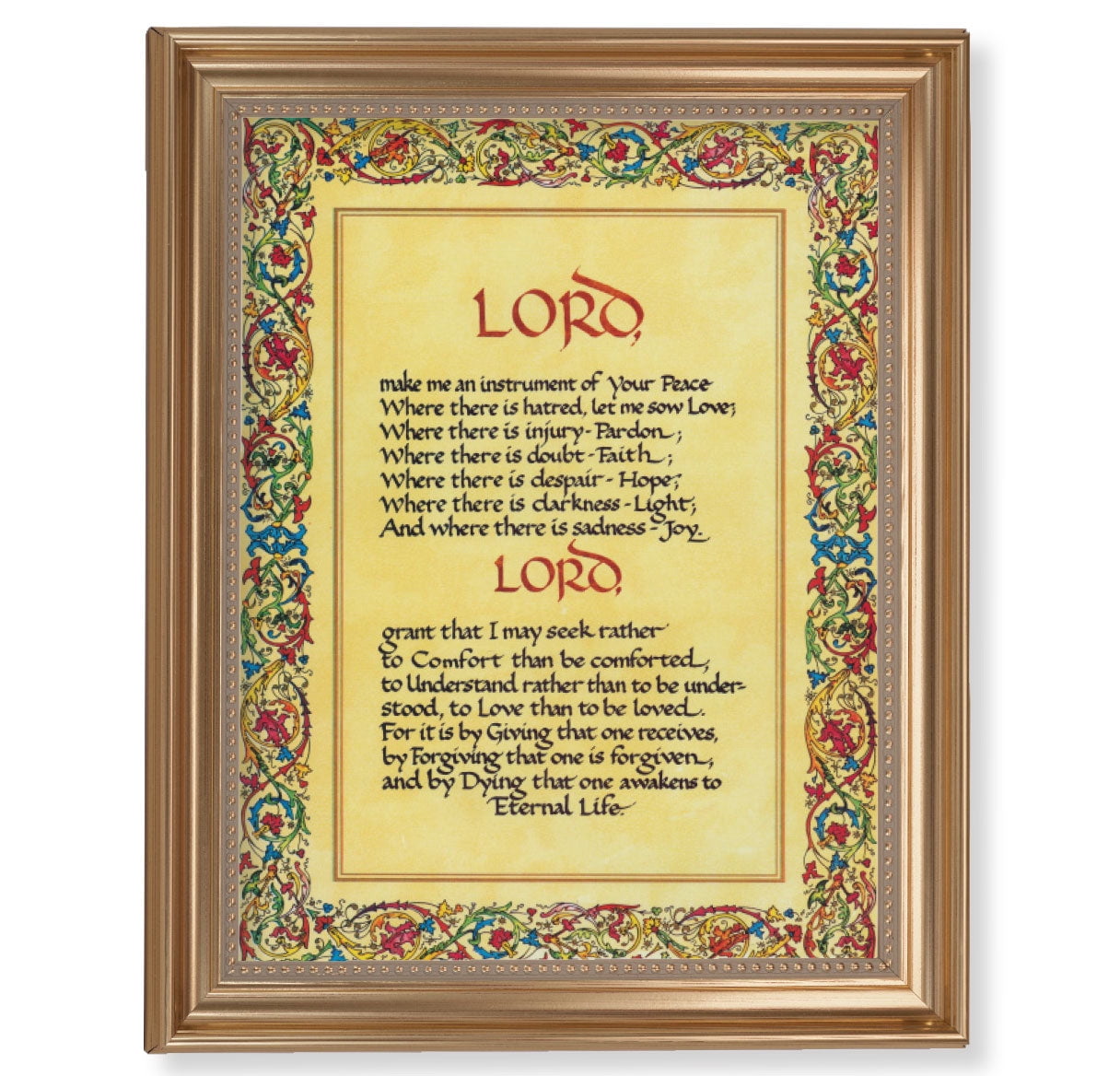 St. Francis Peace Prayer Picture Framed Wall Art Decor Extra Large ...
