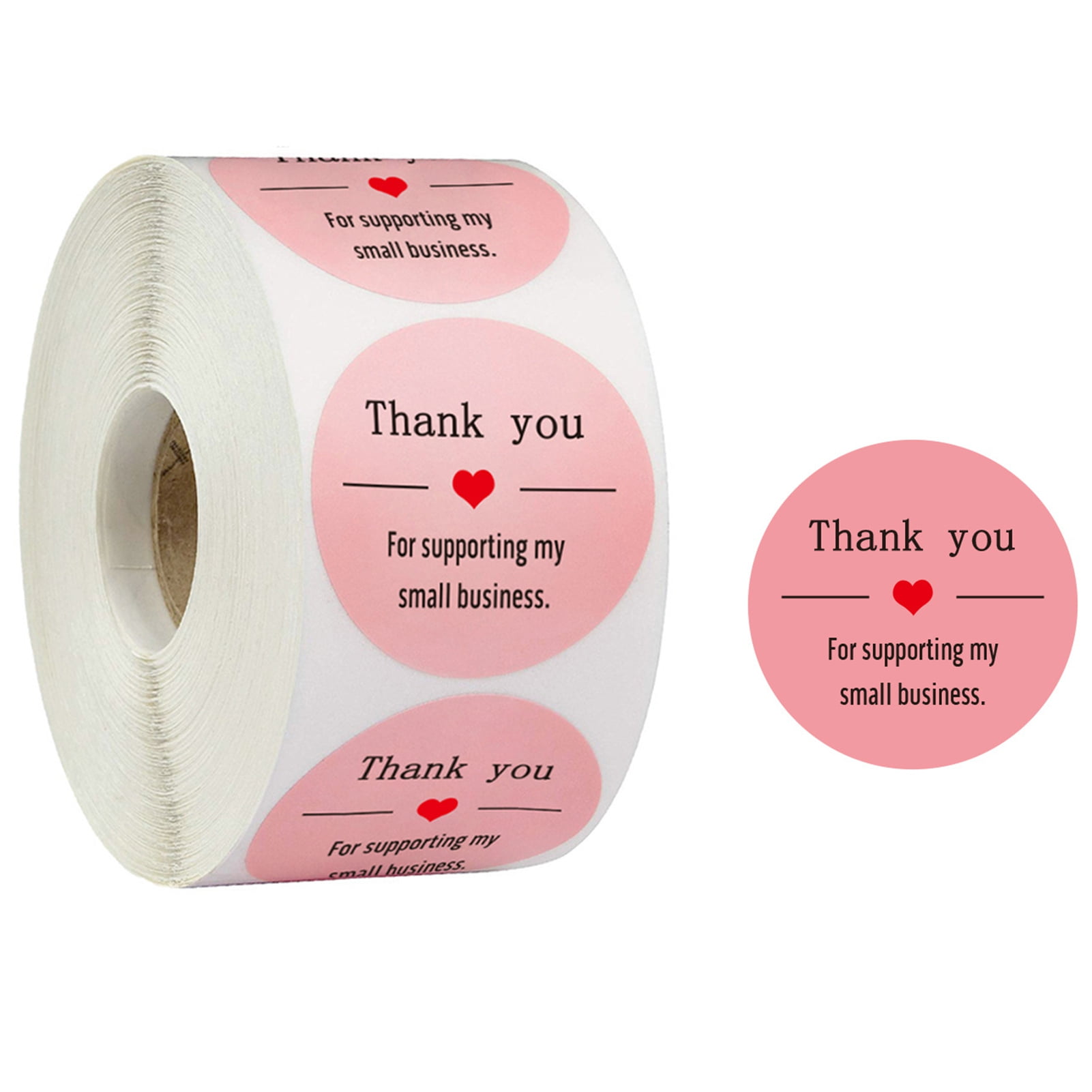 1 Roll Round Thank You Label Stickers Easy to Stick Plastic Convenient ...