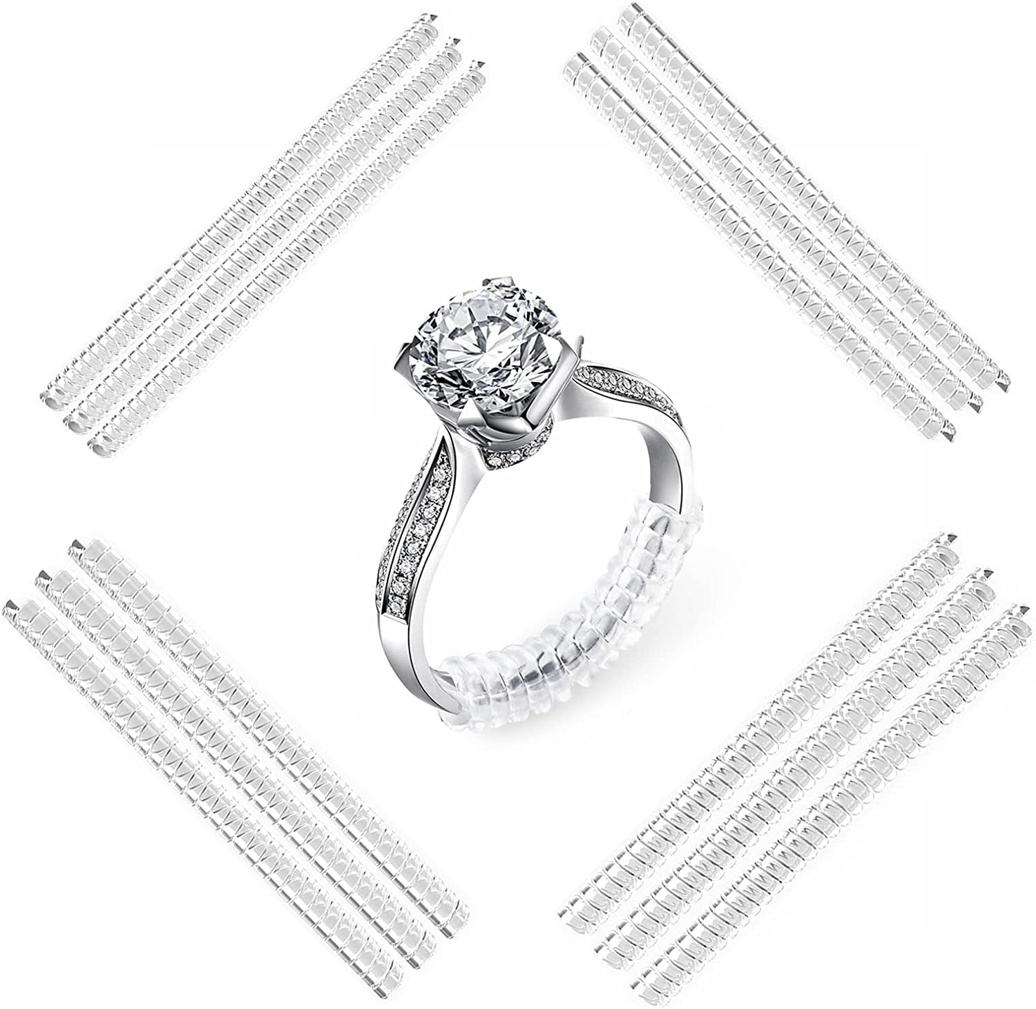 Invisible Ring Size Adjuster - 12 Pack, 4 Sizes - for Loose Rings,Clear ...