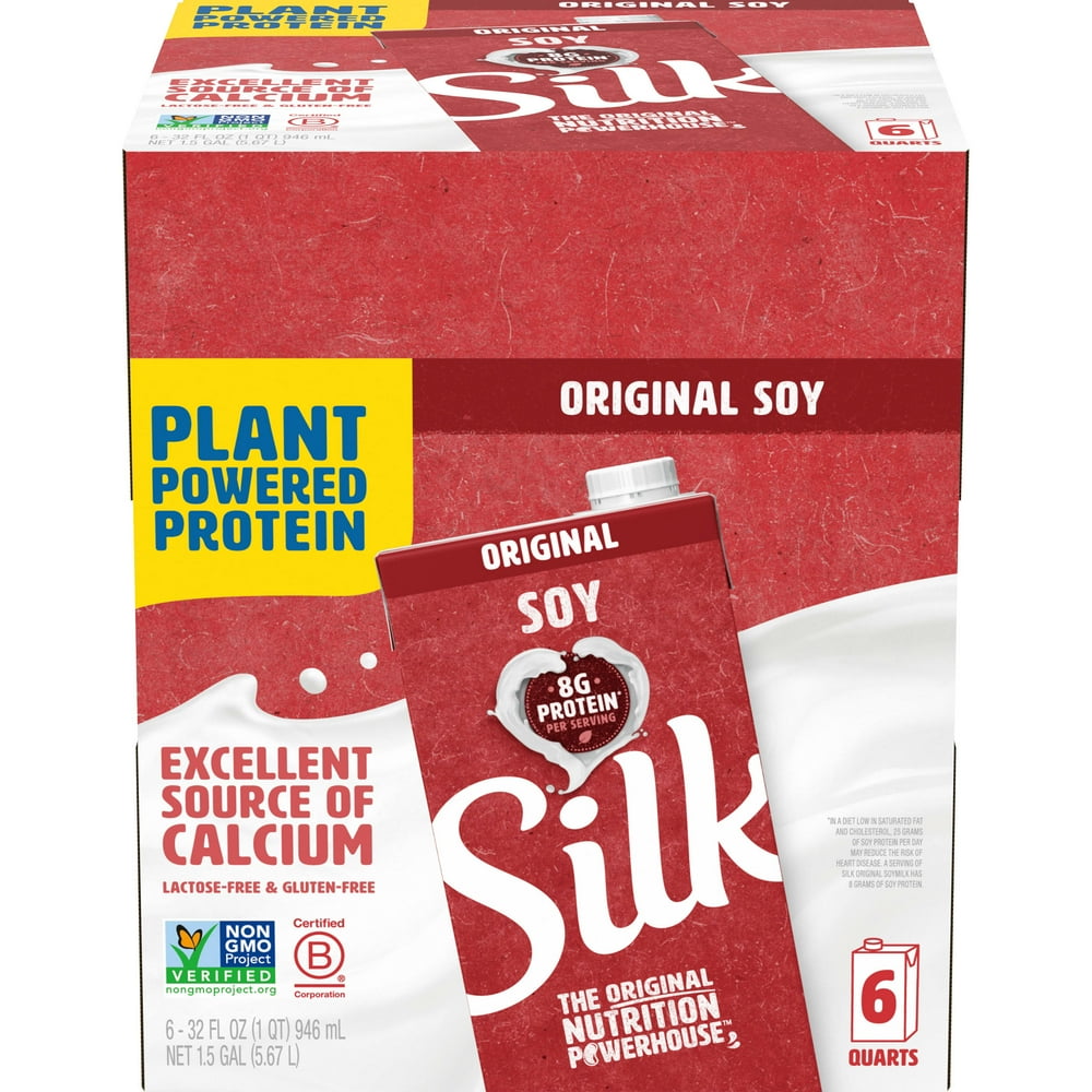 (Pack of 6) Silk Shelf-Stable Original Soy Milk, 1 Quart - Walmart.com ...