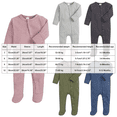 9-12 Months Newborn Bodysuit Baby Long Sleeve Footed Romper Ribbed Knit ...