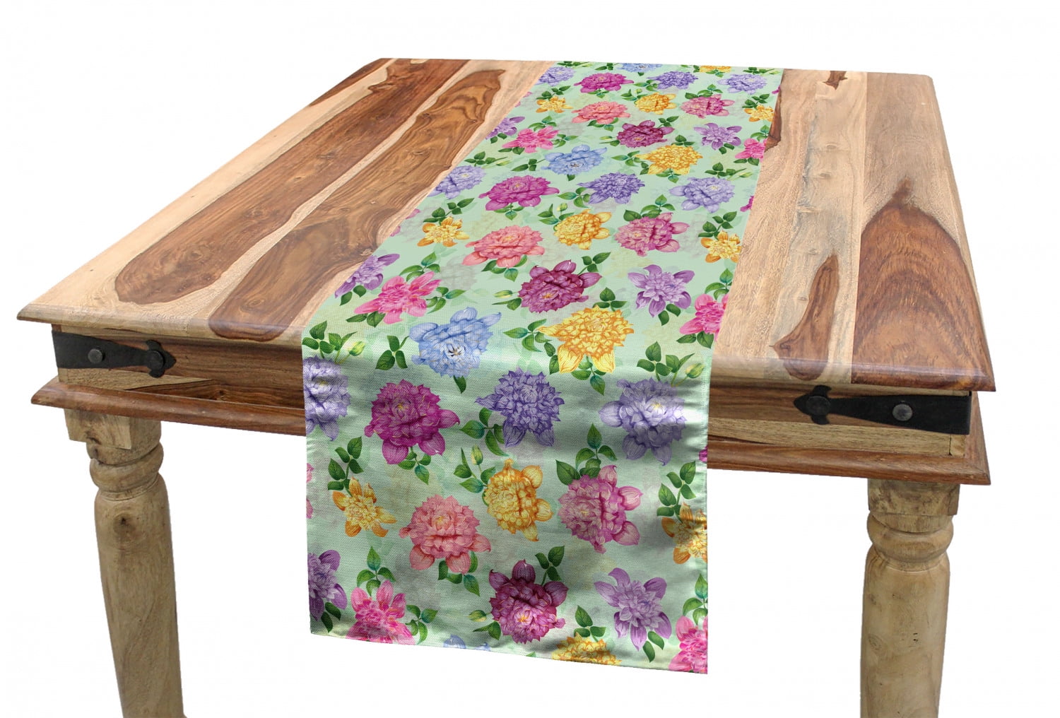 Dahlia Flower Table Runner, Vibrant Victorian Renaissance Medieval ...