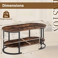 GlowPlume Industrial Wooden Oval Coffee Table, Mid Century Center ...