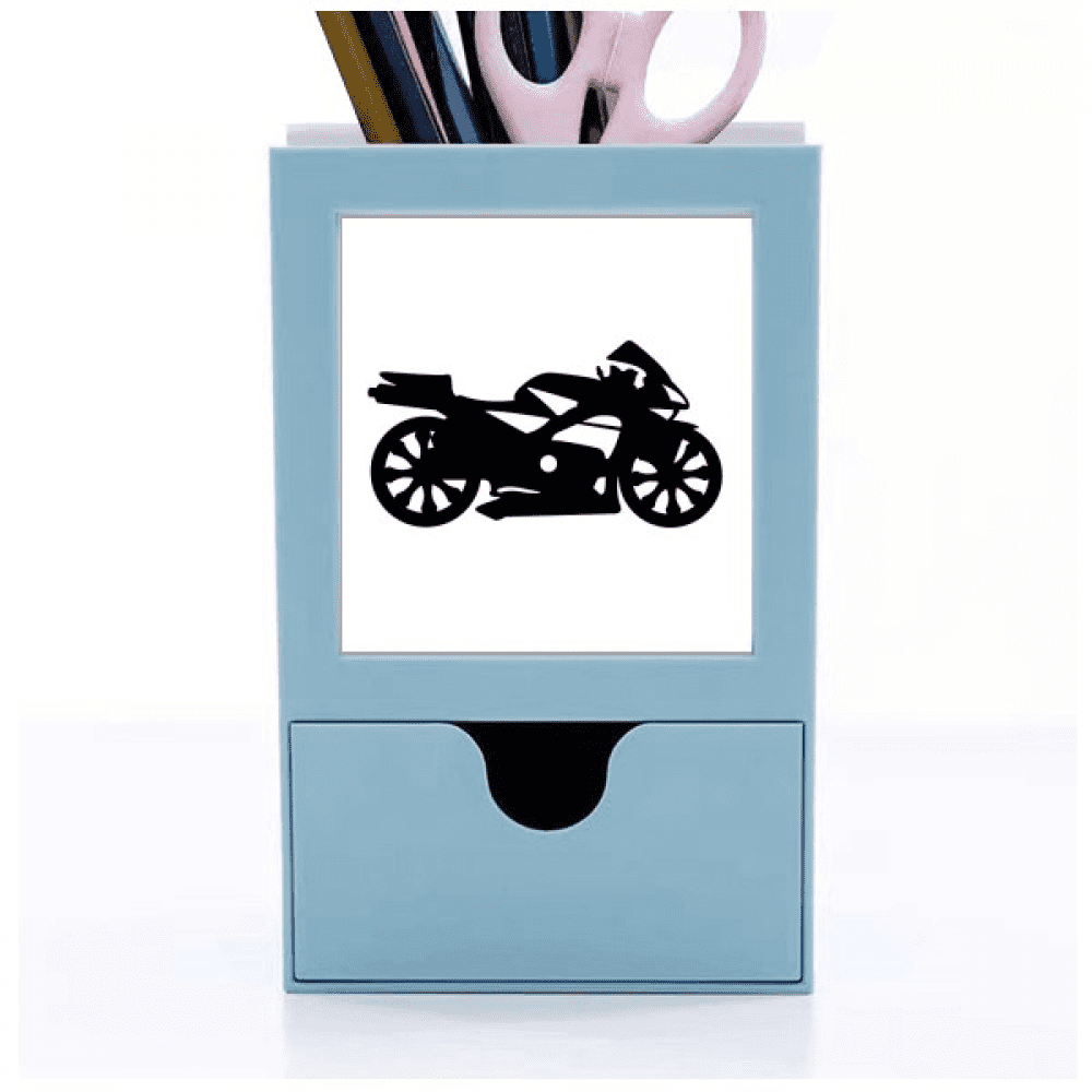 Motorcycle Mechanical Black Outline Desk Supplies Organizer Pen Holder ...