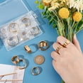 16Pcs 8 Size 304 Stainless Steel Grooved Finger Rings Set Golden Inner ...