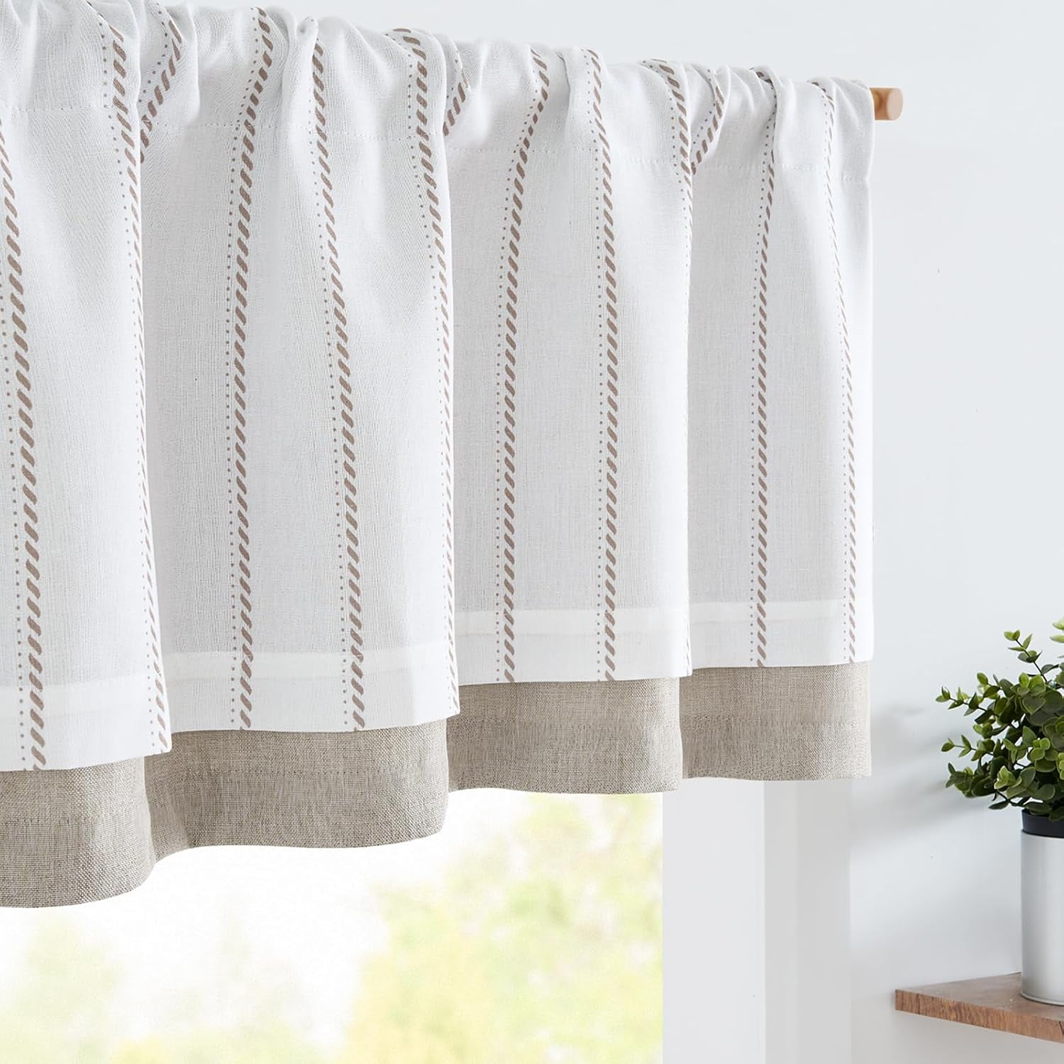 Click here for Oooqrt Nautical Valance Striped Linen Curtain 18 I... prices