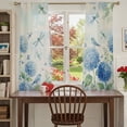 Blue Floral Bird Sheer Curtains for Living Room Bedroom, Summer Blue ...