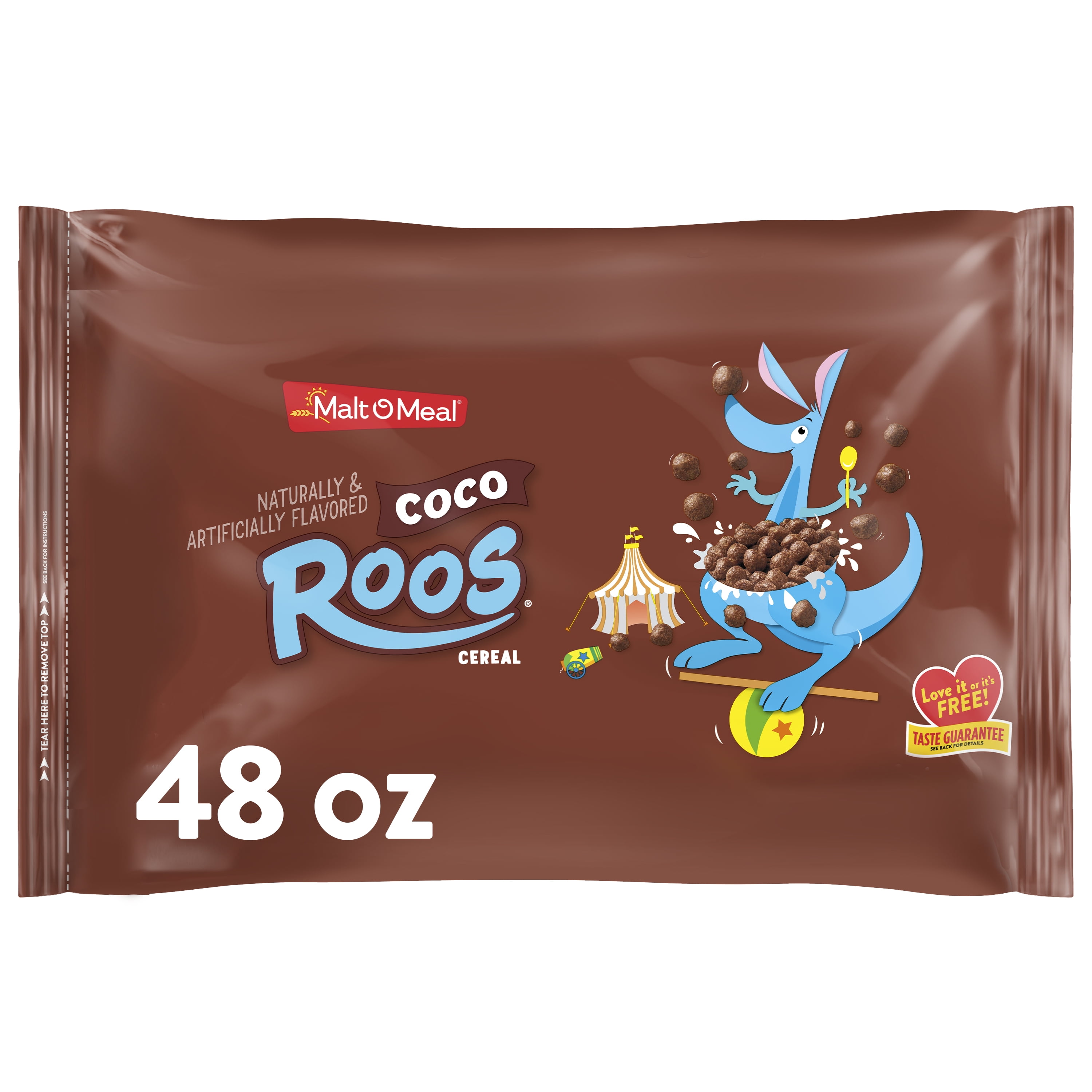 Malt O Meal Coco Roos Breakfast Cereal 48 Oz Resealable Cereal Bag