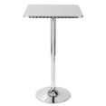 Bistro Contemporary Adjustable Square Bar Table in Silver by LumiSource ...
