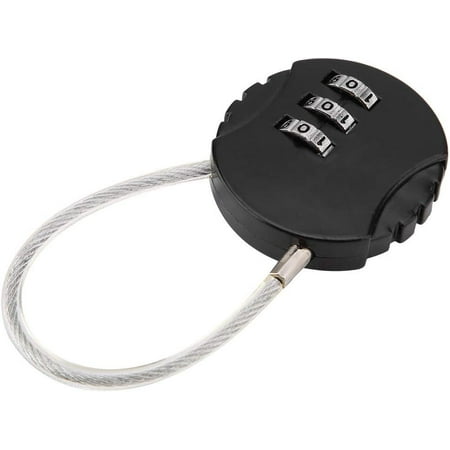 Cable Lock Luggage Lock, 3 Digit Combination Lock Mini Steel Rope ...