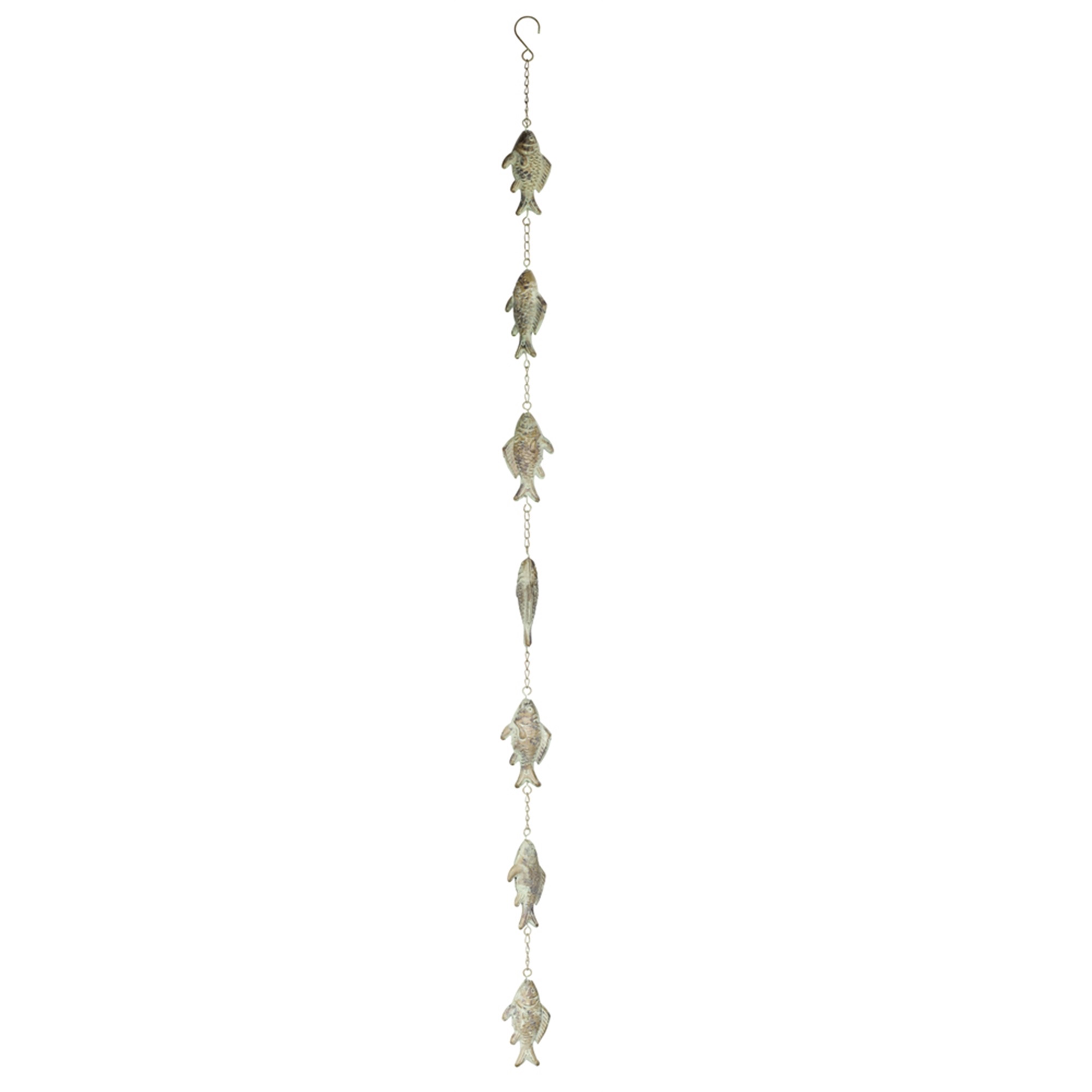 Set of 4 Green Iron Fish Rain Chain - 57" - Walmart.com