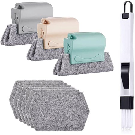 Window Cleaning Brush Sliding Creative Door Brush with 9 Replacement ...