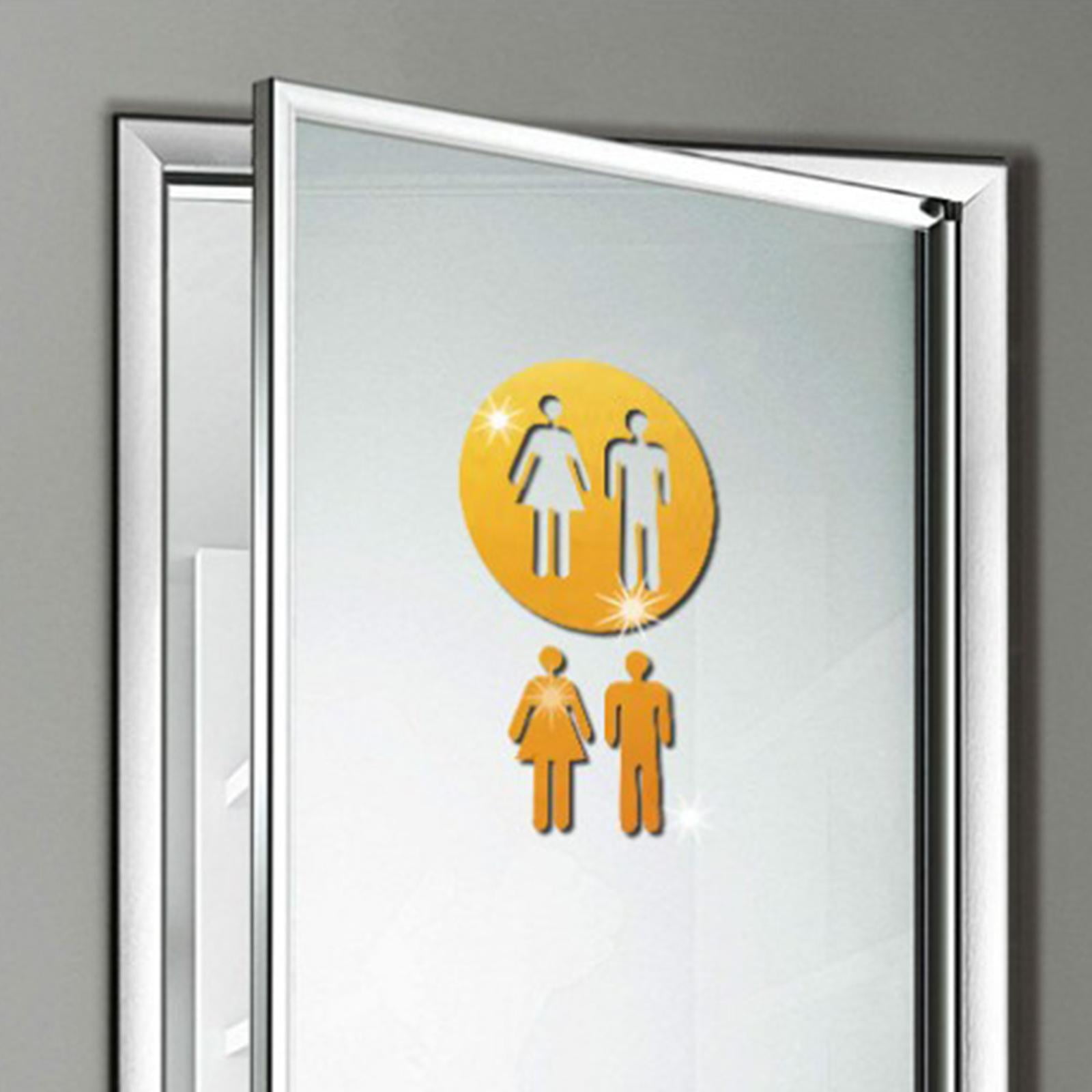 Men and Women Restroom Signs, Self Adhesive Back Acrylic Identification ...