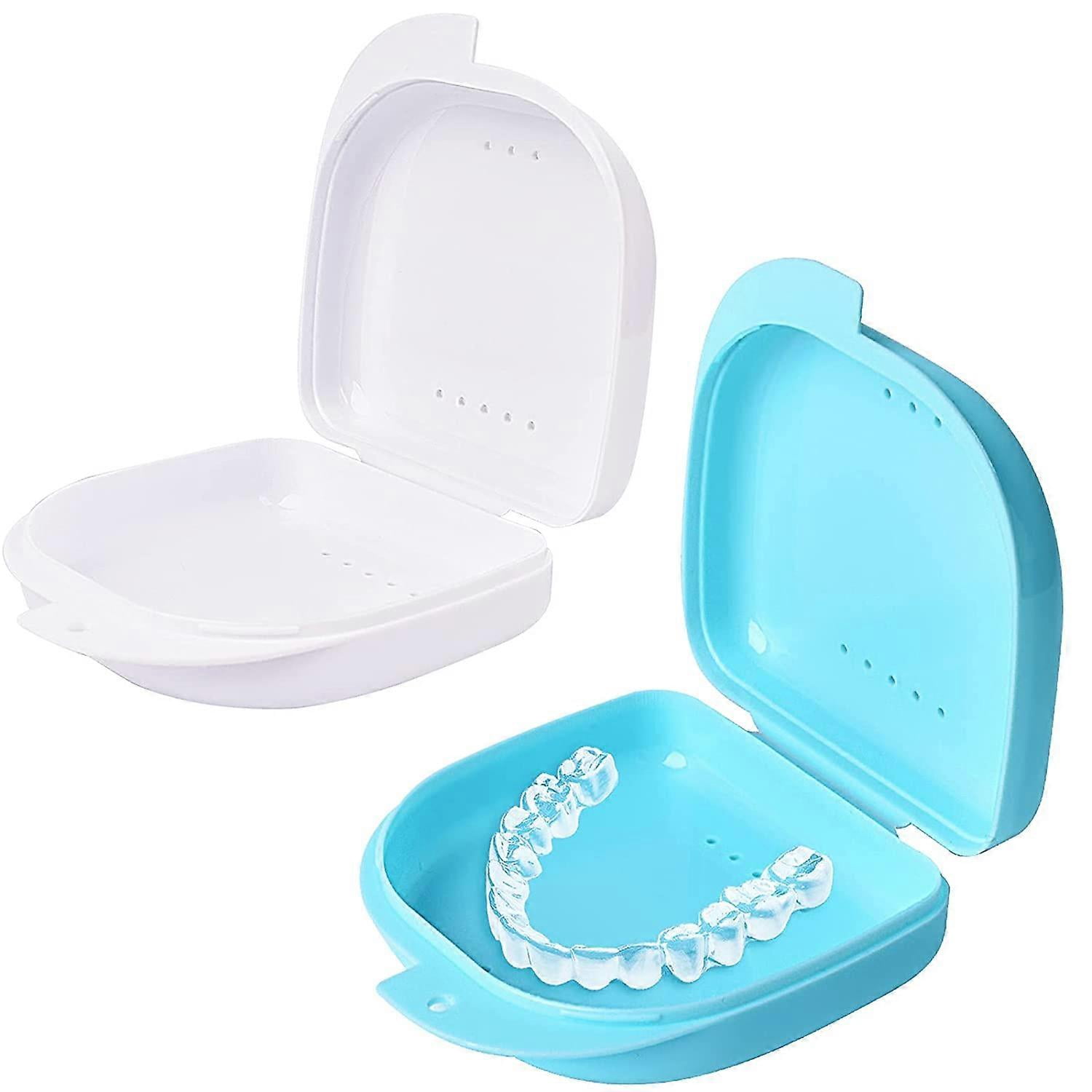 2 Pcs Retainer Box Retainer Case Retainer Container Partial Mouth Guard ...