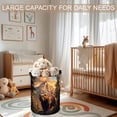 Bear Laundry Basket Hamper 19.7"x15.8", Rustic Wildlife Foldable ...