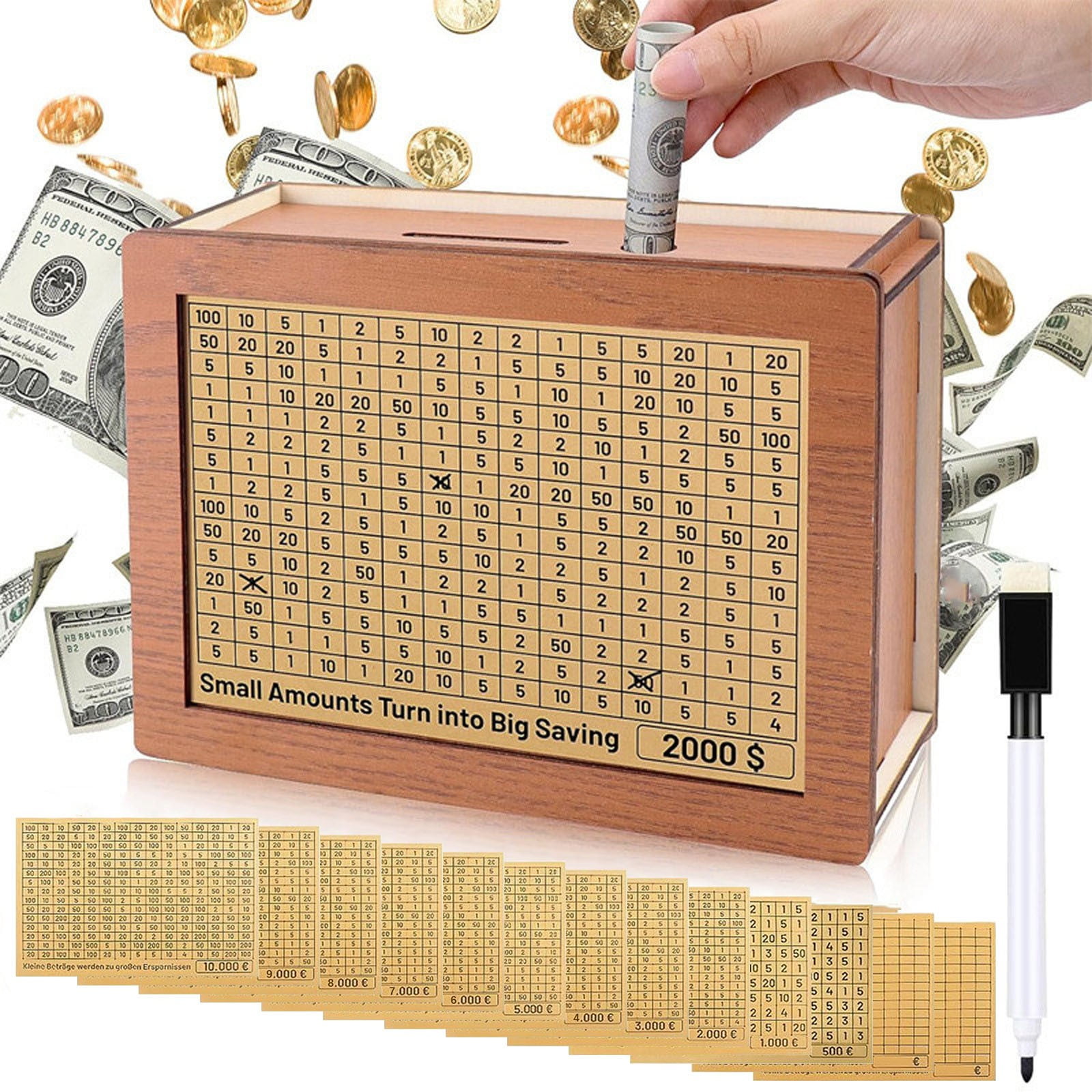Click here for Lsljs Bank For Adults Kids Wooden Coin Bank For Bo... prices