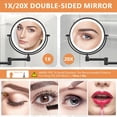 8'' Wall Mounted Lighted Makeup Mirror, 3200mAh Rechargeable Double ...