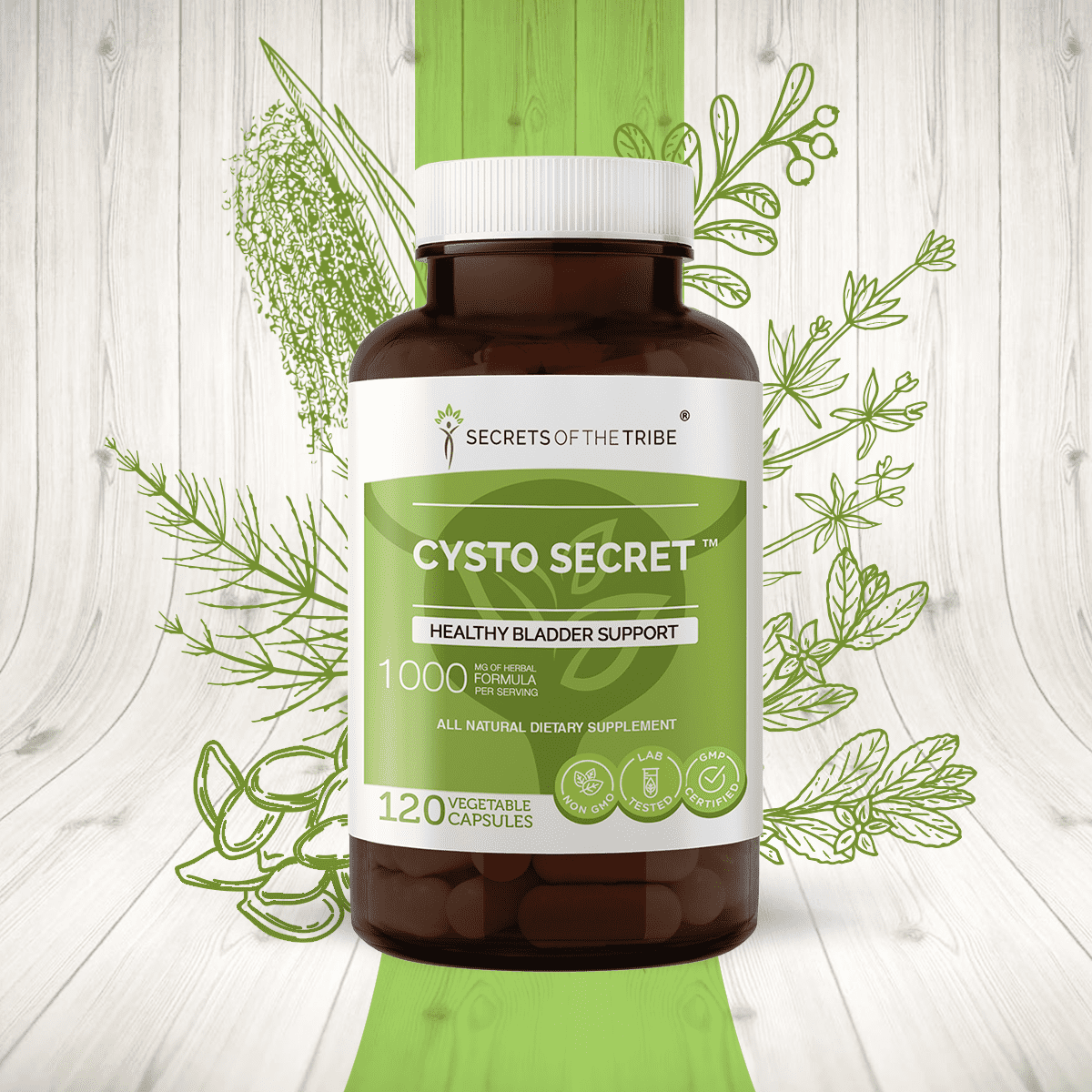 Cysto Secret 120 Capsules, 500 mg, Corn Silk, Cleavers, Horsetail, Uva ...