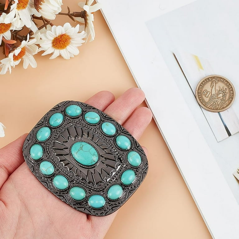 Turquoise Western Belt Buckles Silver Mexican Buckle With Turquoise