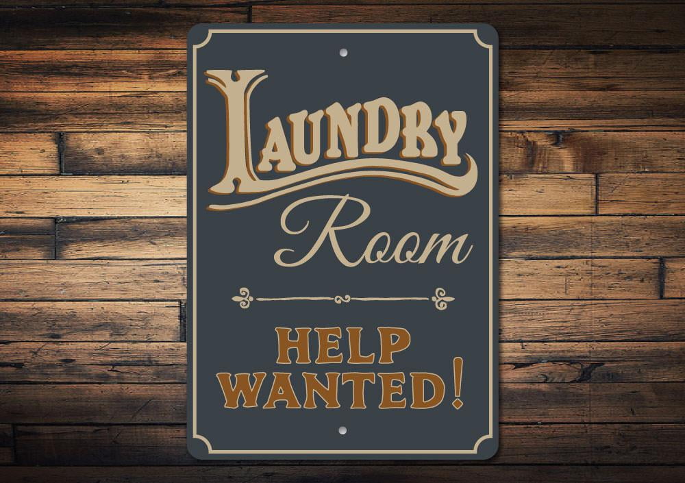 Help Wanted Laundry Novelty Sign, Metal Wall Decor - 10x14 inches ...
