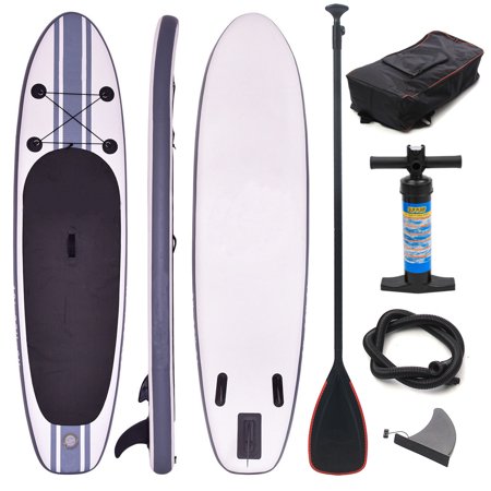 11'' Inflatable Stand Up Paddle Board Best SUP Paddle Black Fin Travel ...
