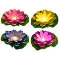 Merkury Innovations 4-Pack 7-Inch Floating LED Lily Pads for Ponds and ...