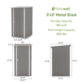 Patiowell 3x3 FT Outdoor Storage Shed with Lockable Door, Ideal for ...