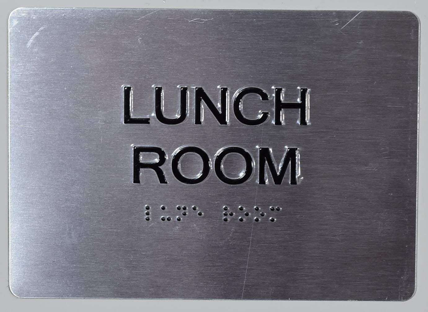Lunch Room Sign -with Tactile Text and Braille Sign (Aluminum, Brush ...