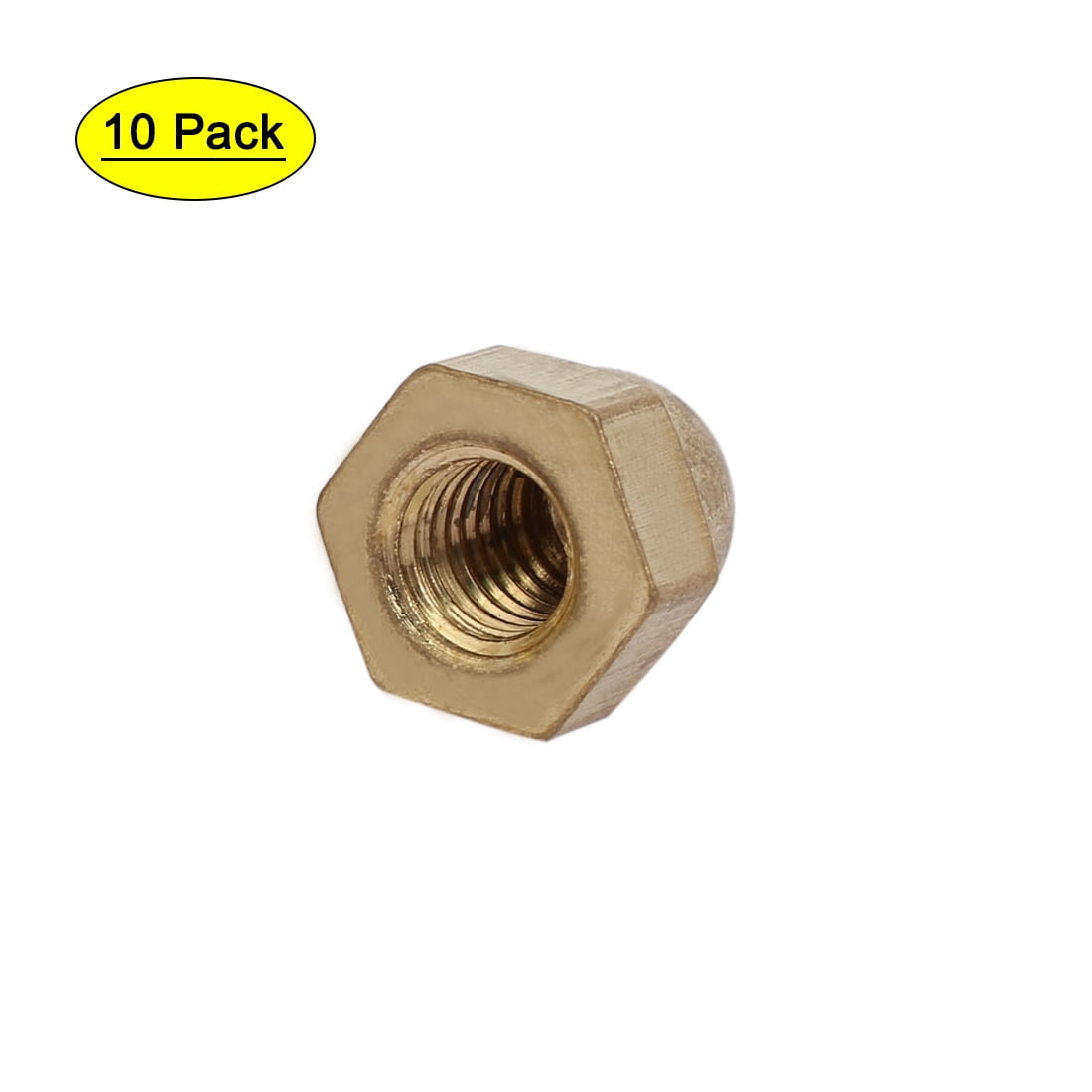 10pcs M10 Female Thread Nut DIN1587 Dome Cap Head Hex Brass Tone ...