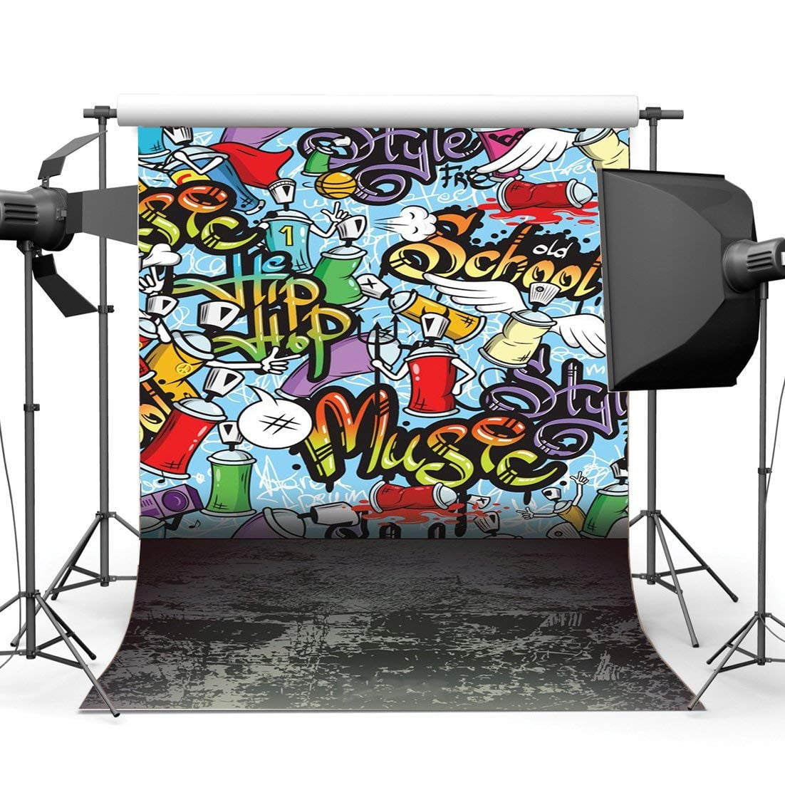 ABPHOTO Polyester 5x7ft Graffiti Backdrop Hip Hop Backdrops Multicolor ...
