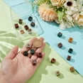 20Pcs Natural India Agate Gemstone European Beads Large Hole Beads Cube ...