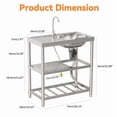 Korogimeeet Outdoor Sink 3 Tier, Stainless Steel Freestanding Utility ...