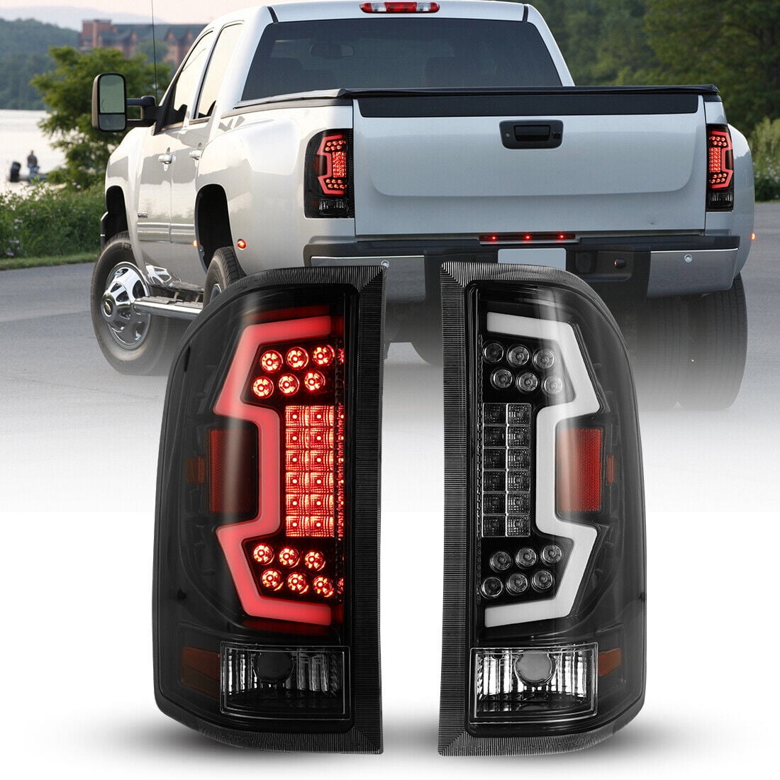 Led Tail Lights Assembly for 2008-2013 Chevy Silverado 1500 and 2008 ...