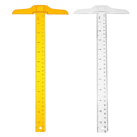 2 Pcs T Shape Rulers Double Scale Ruler Plastic Measuring Ruler ...