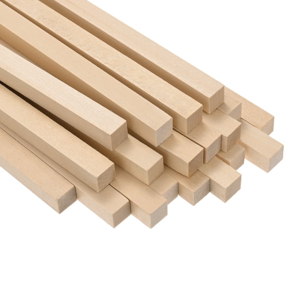 Uxcell 20-Pack Varillas Cuadradas de Madera, 15/32 x 12 Pulgadas ...