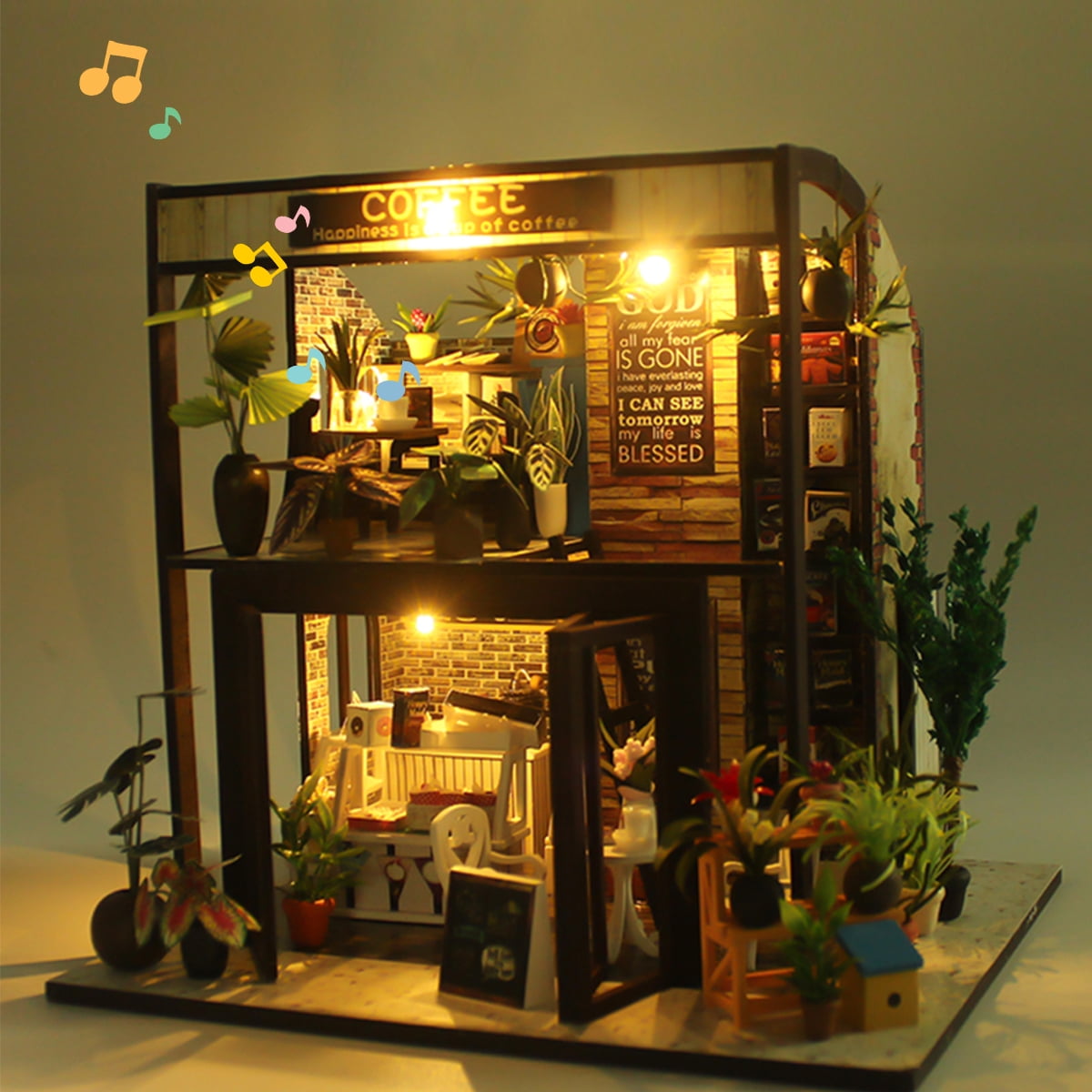 Buy MORIMA DIY Miniature Dollhouse Kit Wooden Coffee Shop Dollhouse ...
