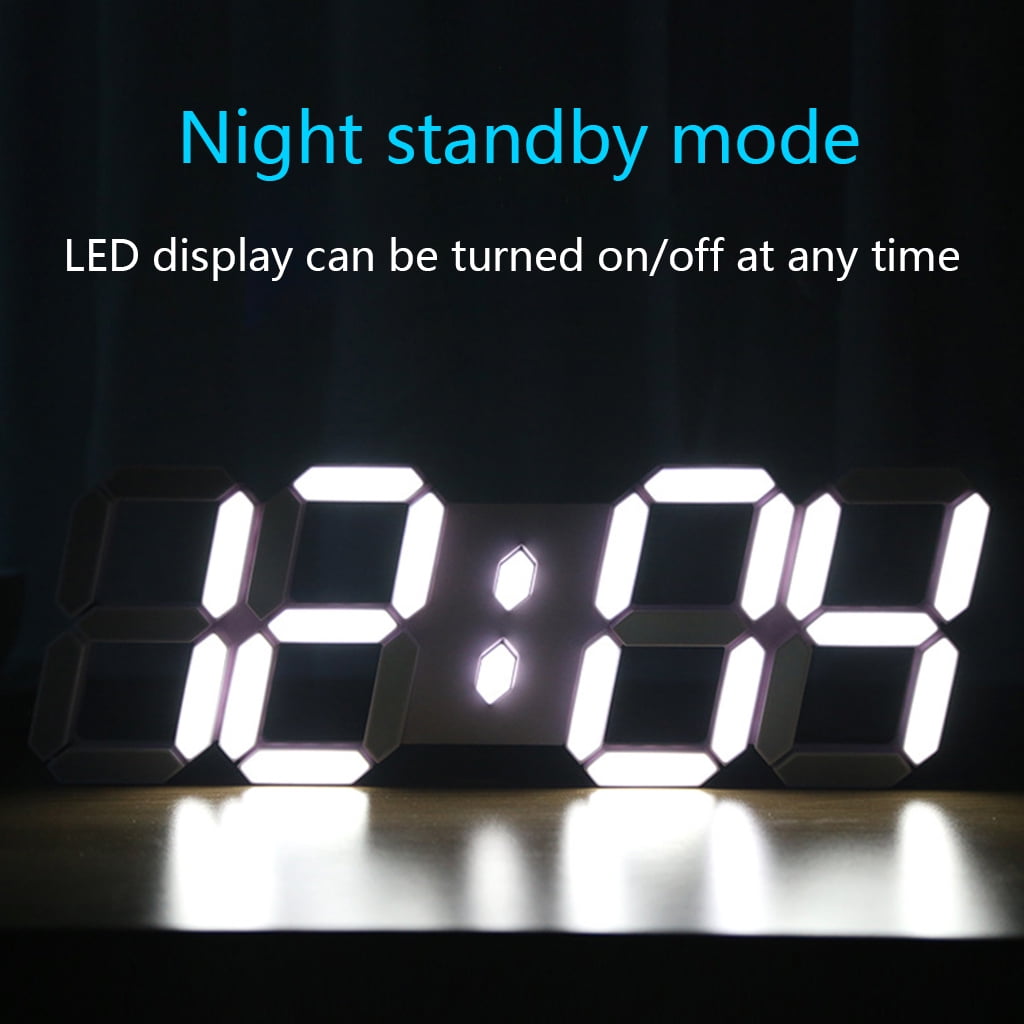 Buy BOOYOU 3D LED Digital Wall Clock with Extra Large Numbers, Remote ...