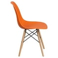 KeLiang 2 Pack Elon Series Orange Plastic Chair with Wooden Legs ...