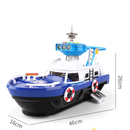 Kids Toys Simulation Track Inertia Boat Car Playful Inertia Music Track ...