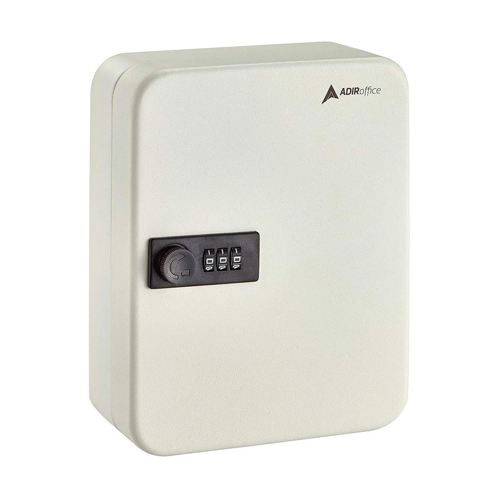 Adiroffice 30 Key Combination Lock Wall Mount Key Cabinet Safe, White ...