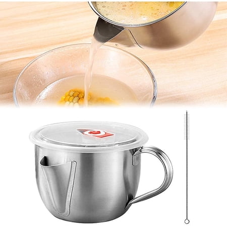Fat Separator, 1000ml Stainless Steel Fat Trap, Degraissier Jug Oil ...