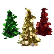 Amscan 240595 Christmas Small Tinsel Trees, Silver, Set Of 9 Trees ...